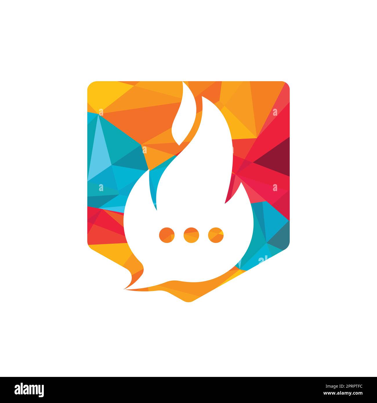 Hot talk vector logo design. Fire chat icon logo design concept Stock ...