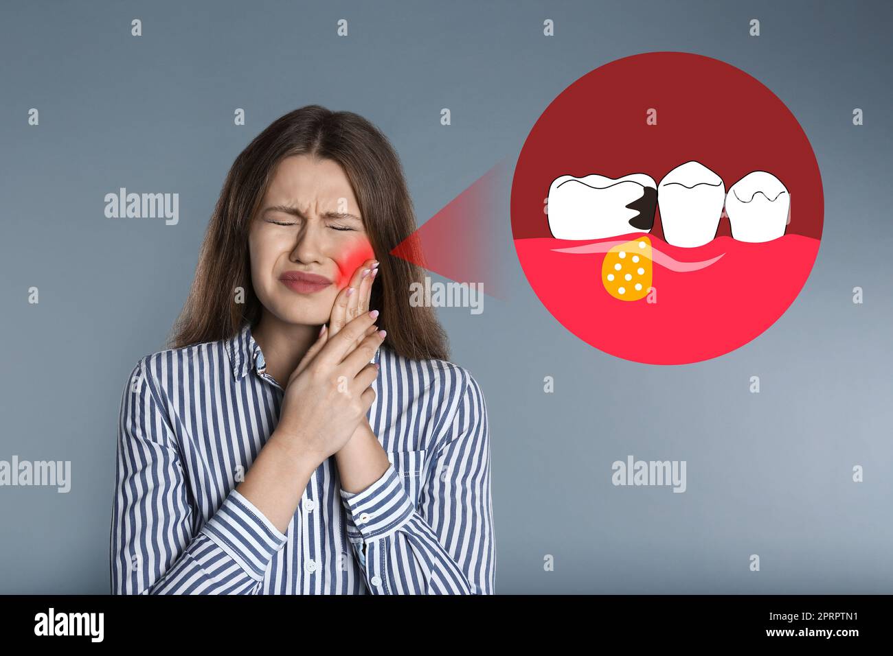 Face young woman toothache feel hi-res stock photography and images - Alamy