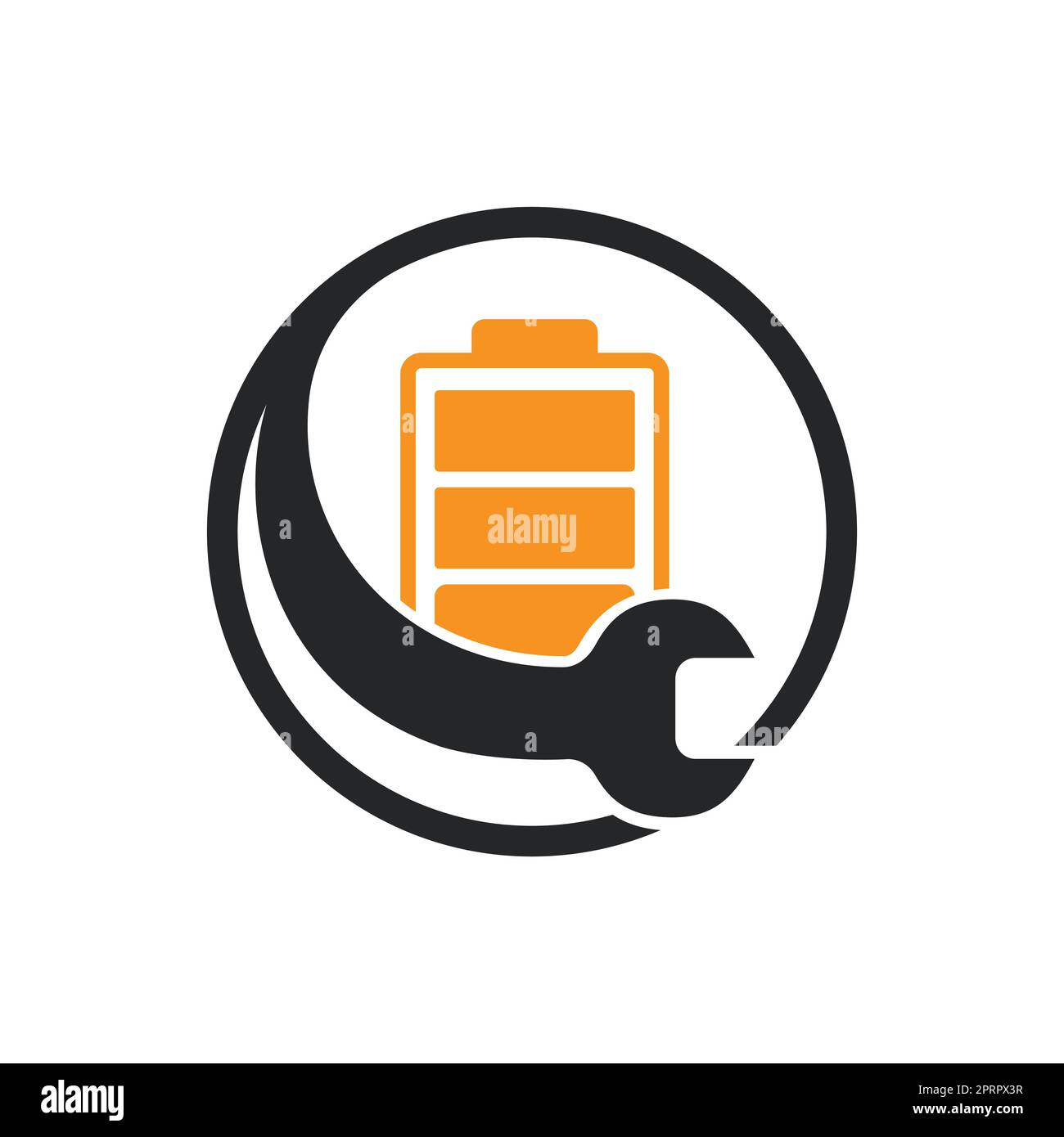 Battery service vector logo design template. Battery and wrench icon ...