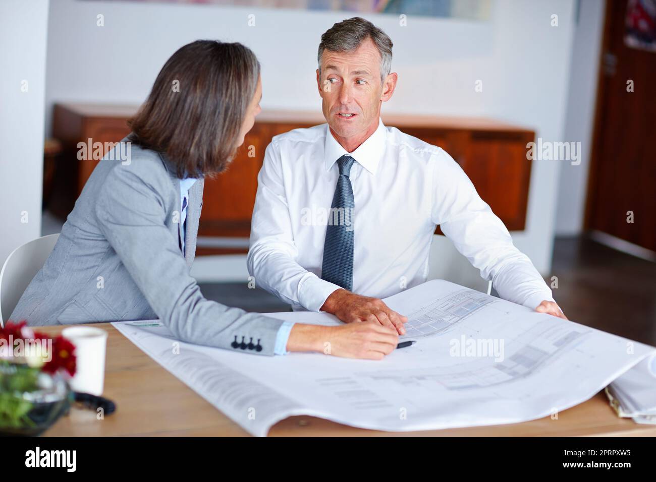 Discussing the finer details of the plans. two mature architects ... Discussing the finer details of the plans. two mature architects ...