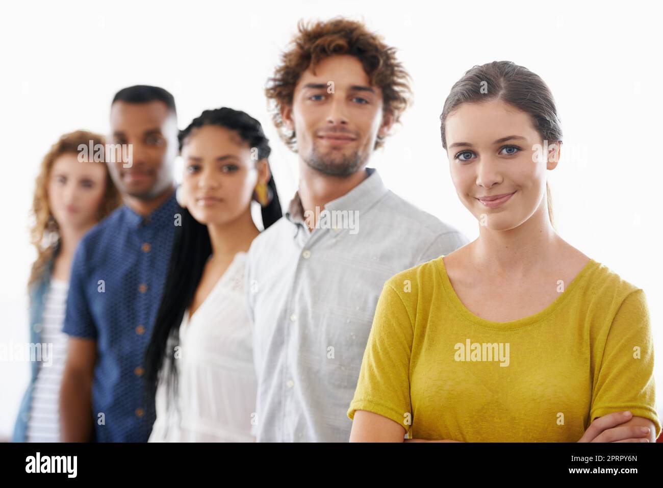 They make a great business team. a group of work colleagues against a ...