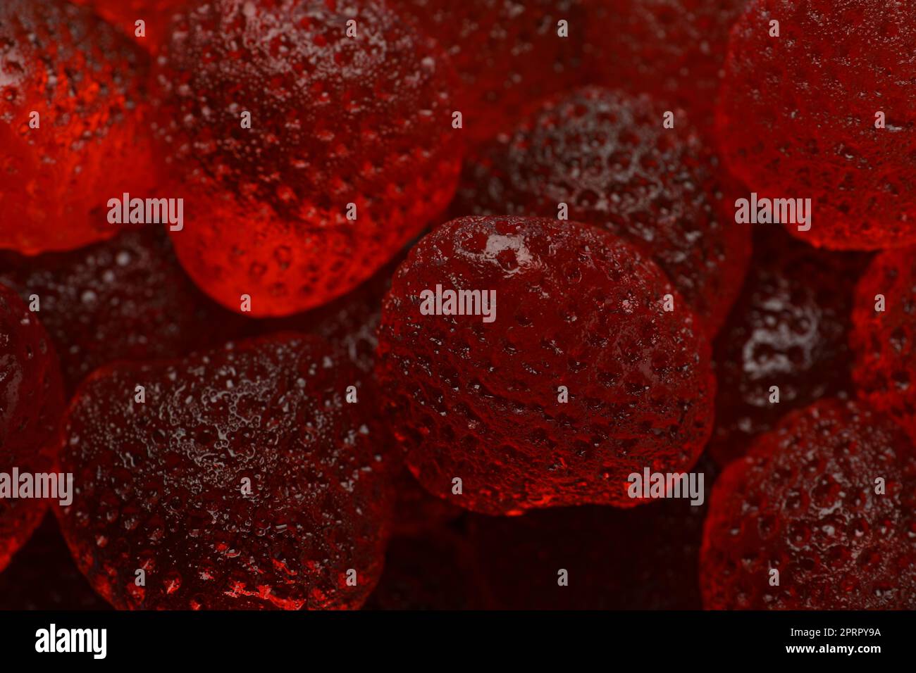 Delicious gummy strawberry candies as background, closeup Stock Photo ...