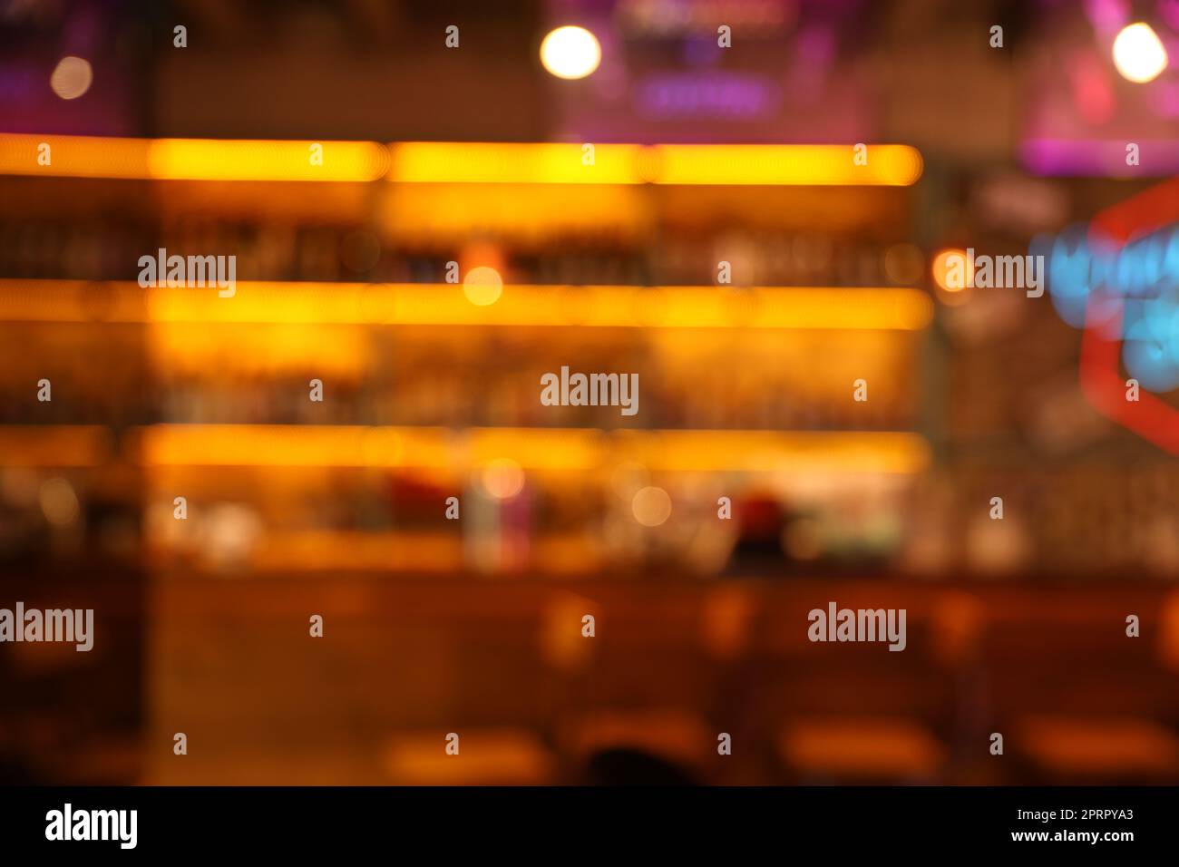 Blurred view of bar counter in cafe Stock Photo - Alamy