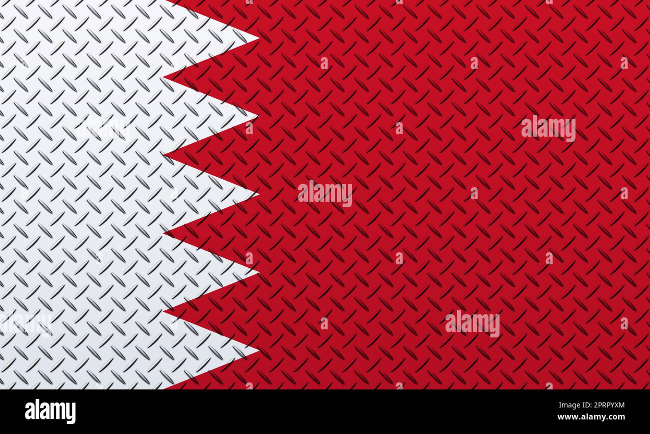 3D Flag of Bahrain on a metal Stock Photo - Alamy