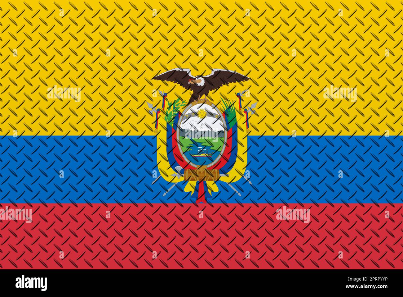 3D Flag of Ecuador on a metal Stock Photo - Alamy