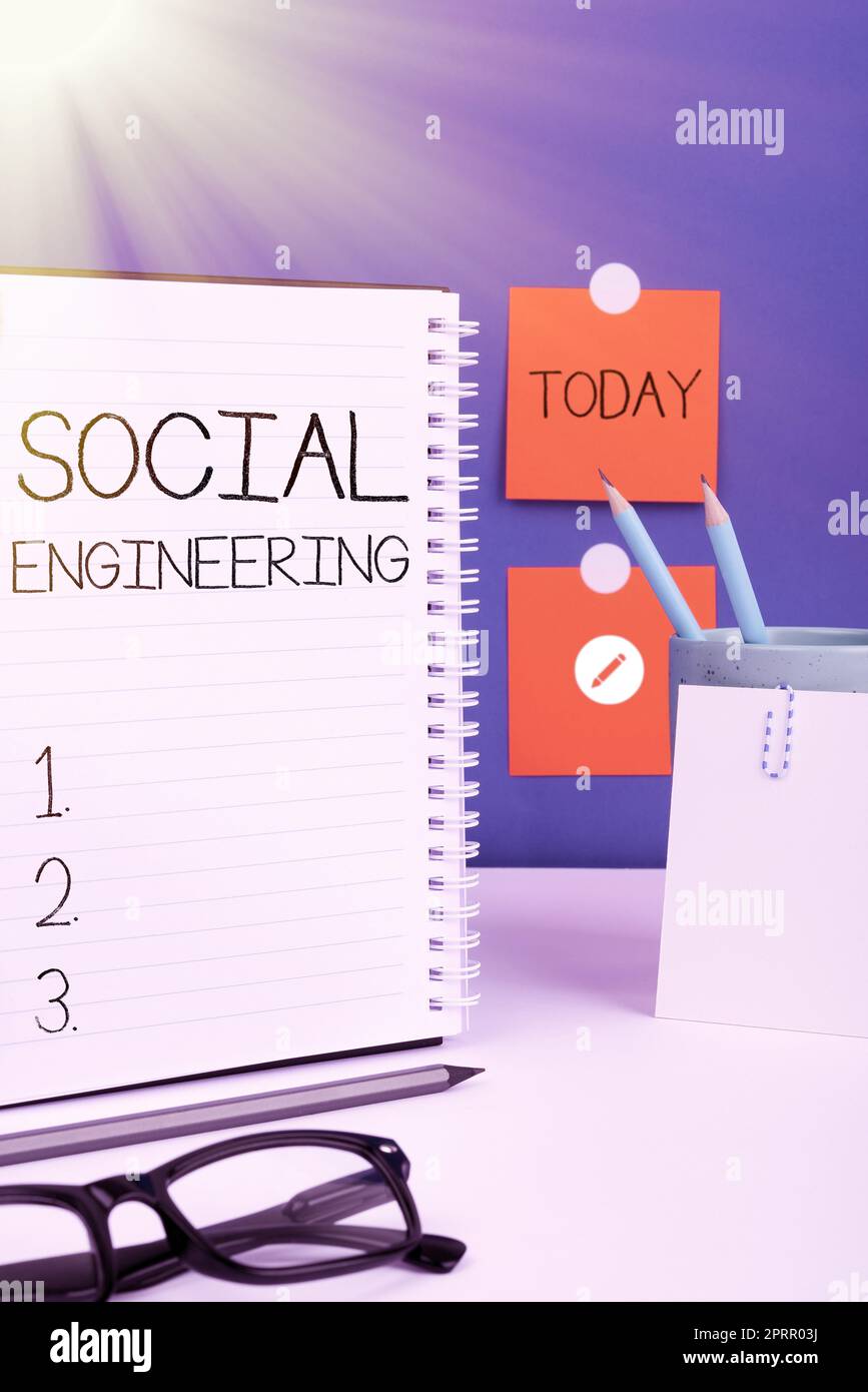 Hand writing sign Social EngineeringPsychological Manipulation Gain ...