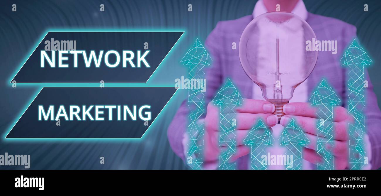 Sign displaying Network MarketingPyramid Selling Multi level of trading ...