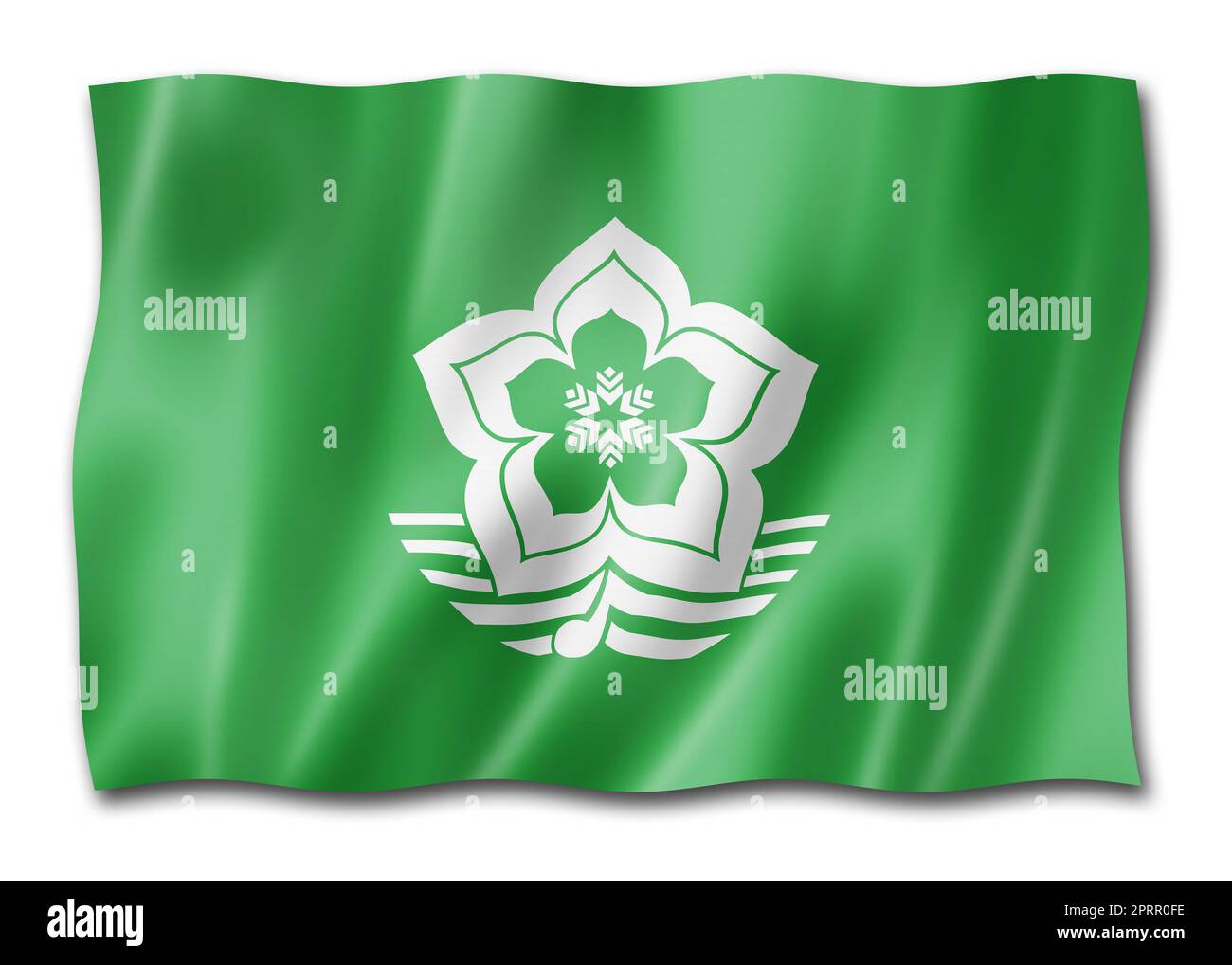 Harbin city flag, China waving banner collection. 3D illustration Stock ...