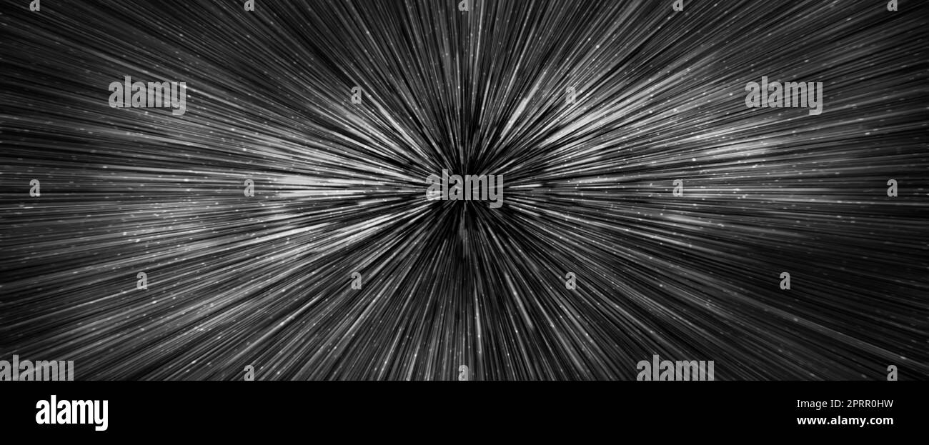 Hyperspace speed effect in night starry sky. Bright black galaxy ...