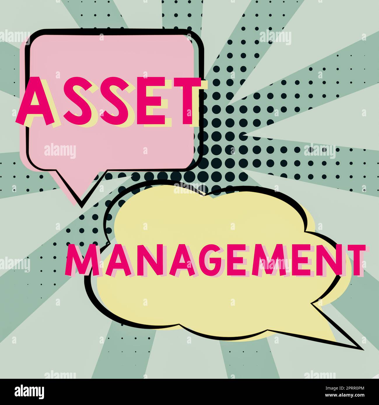 Writing displaying text Asset Managementsystematic process of operating ...