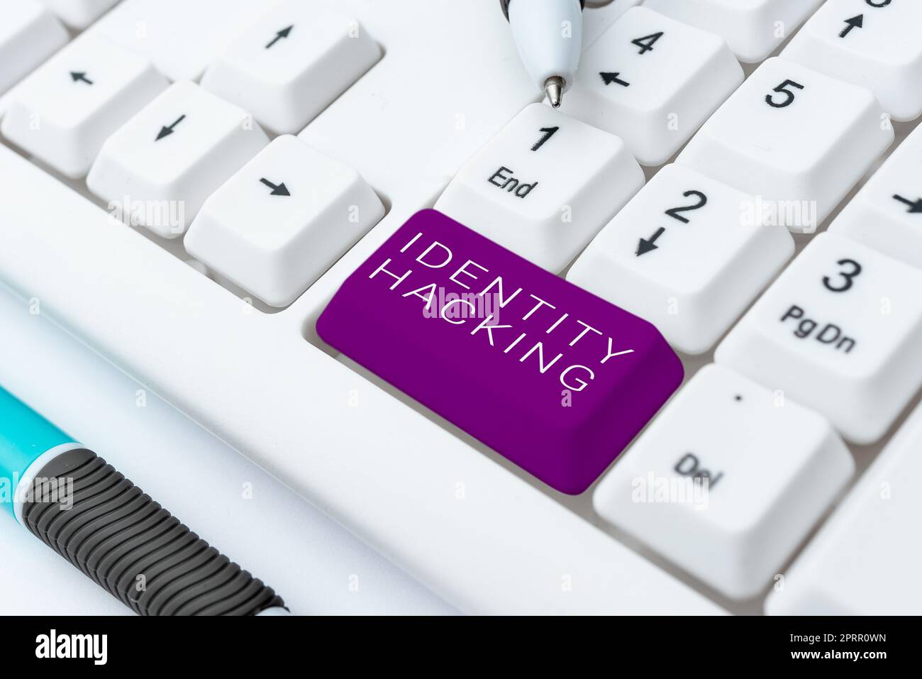 Sign displaying Identity Hackingcriminal that steal your personal ...