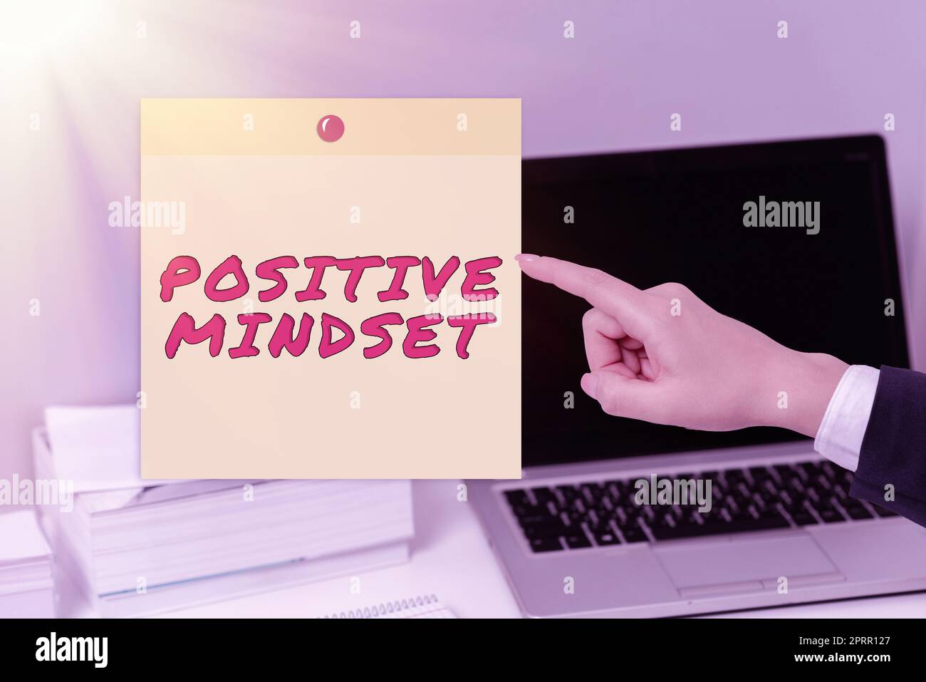 Conceptual display Positive Mindsetmental and emotional attitude that ...