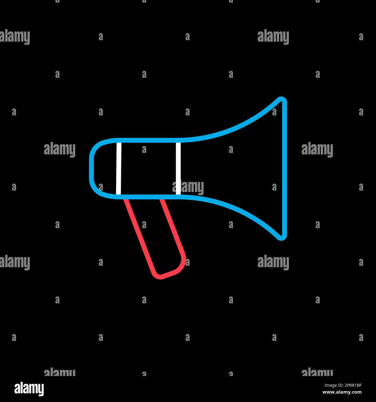 Megaphone or loudspeaker vector isolated on black background icon ...
