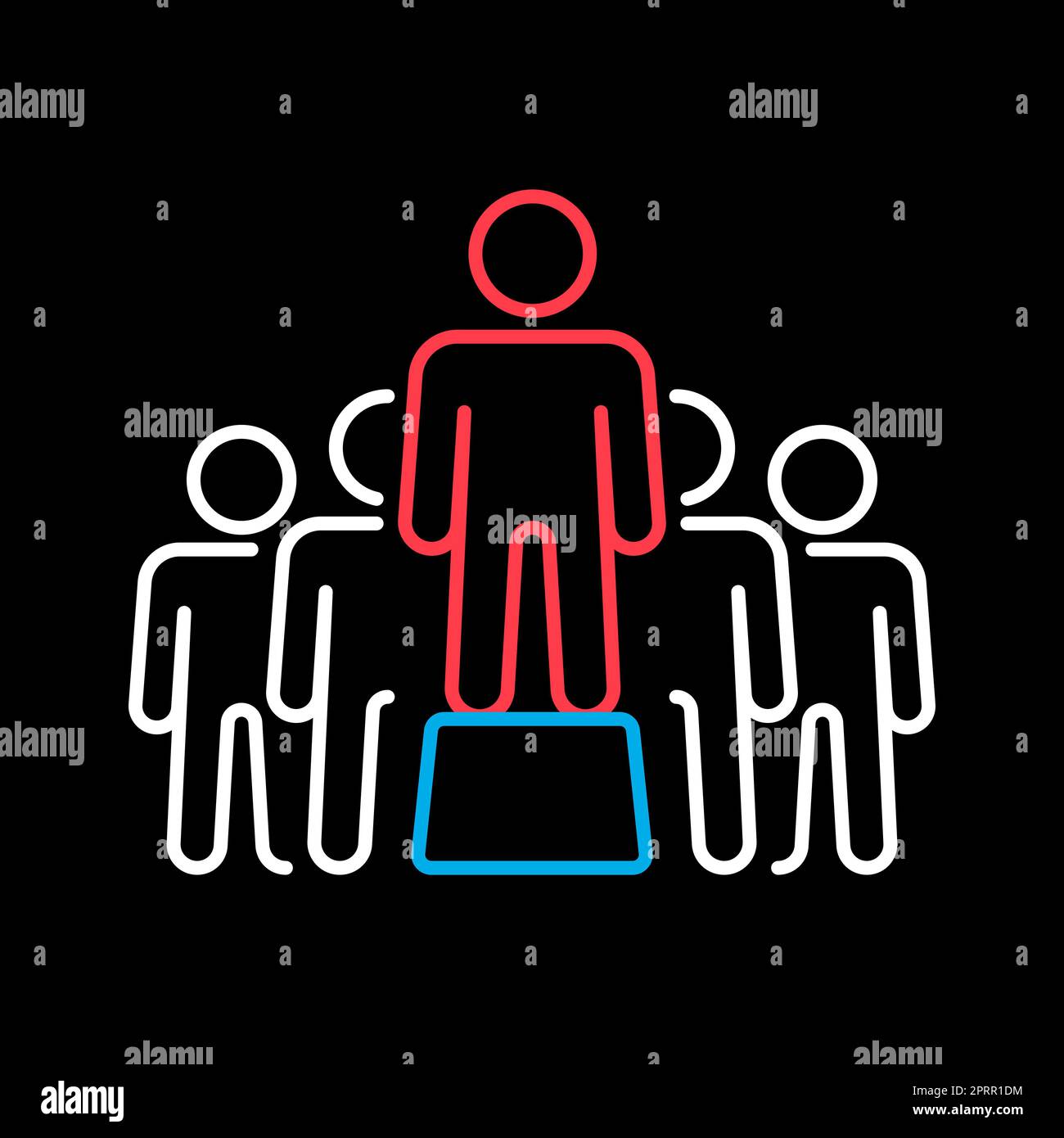 Person speaking in front of crowds vector isolated on black background ...