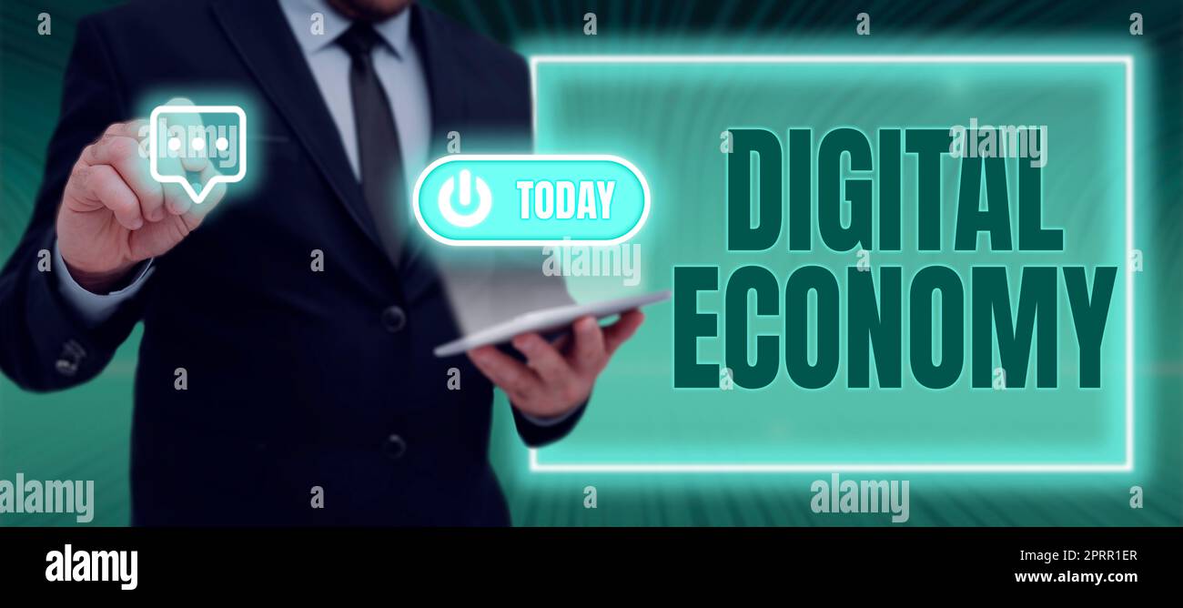 Conceptual display Digital Economyworldwide network of economic ...