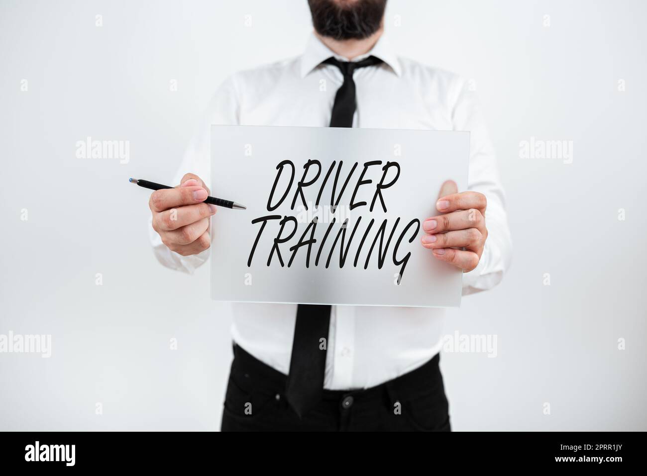 Text sign showing Driver Trainingprepares a new driver to obtain a ...