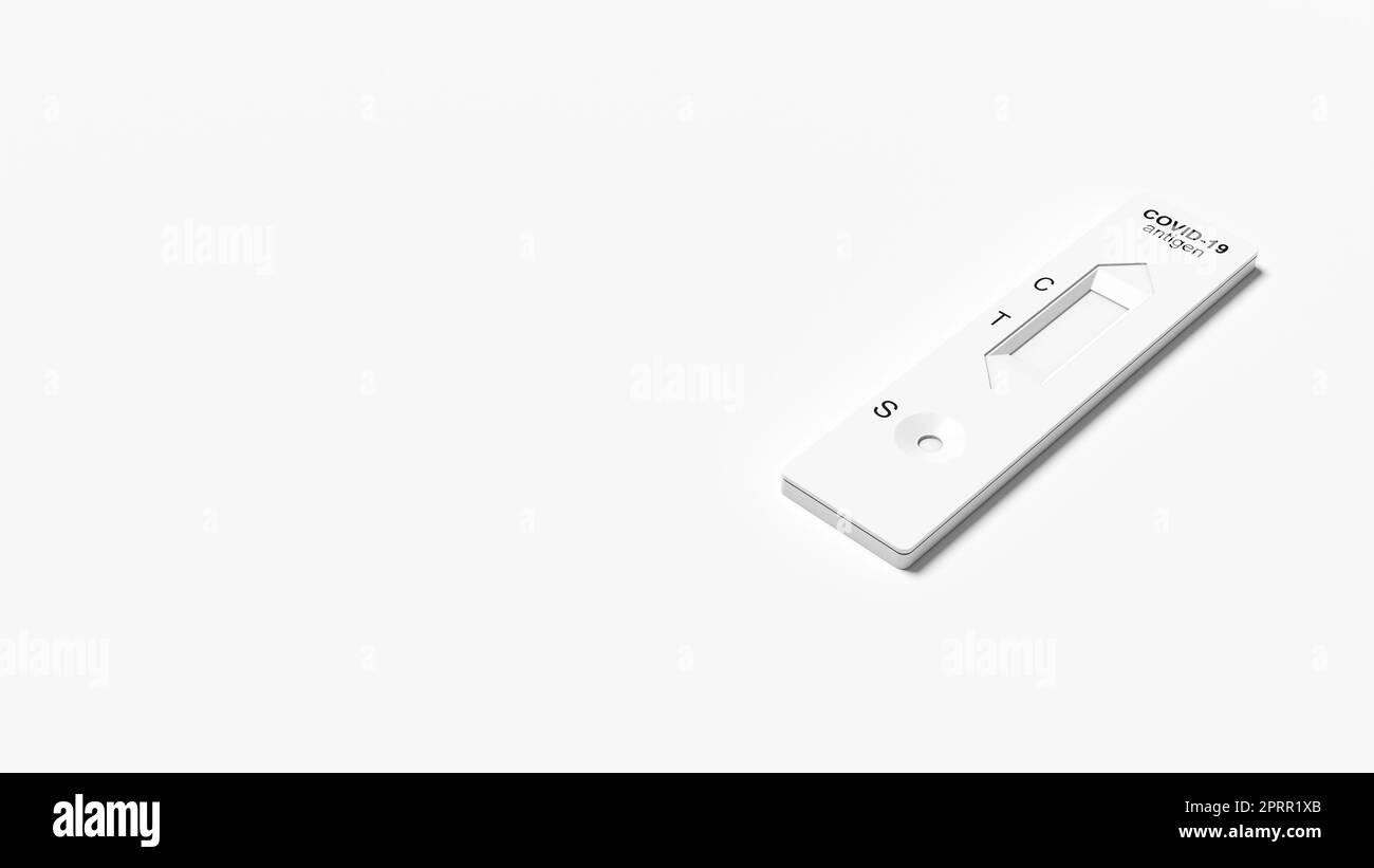 Corona virus antigen fast test. Lab card kit test for COVID-19. 3d ...