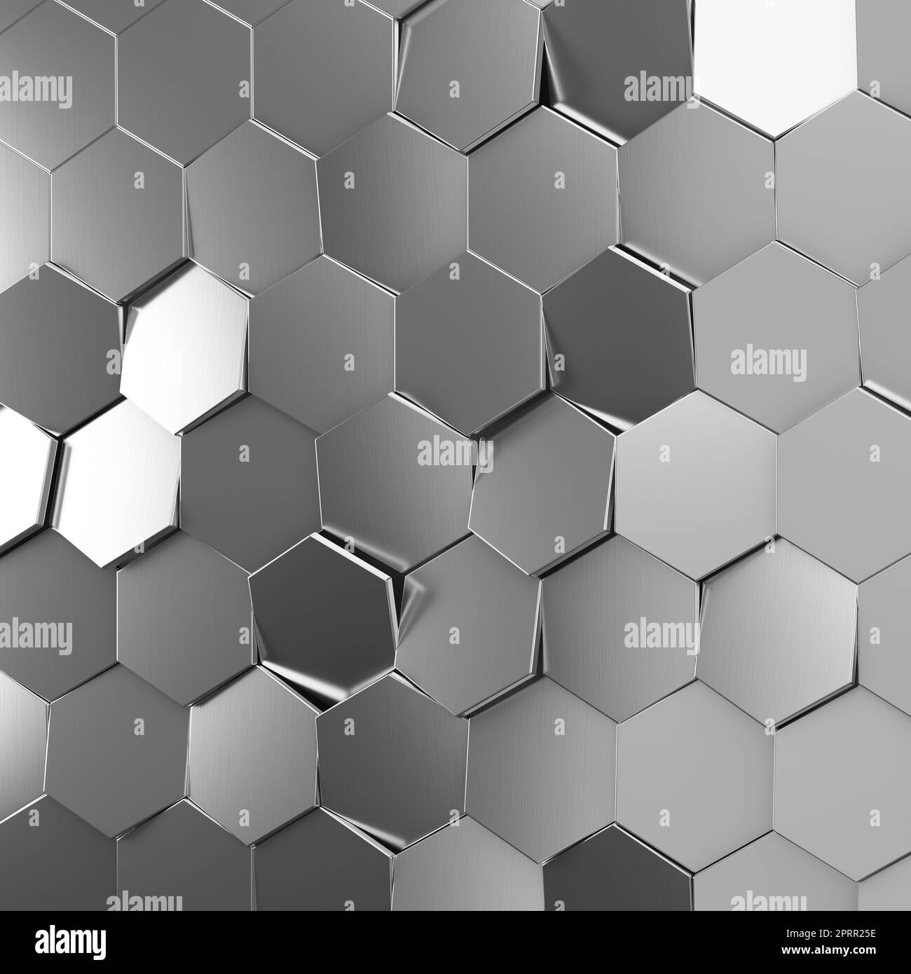 Modern metallic honeycomb and hexagon background pattern. 3d rendering ...