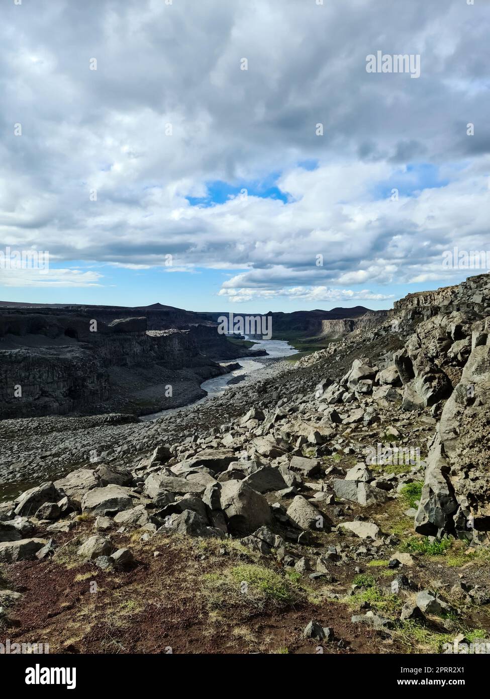 Fantastic landscape with flowing rivers and streams with rocks and ...