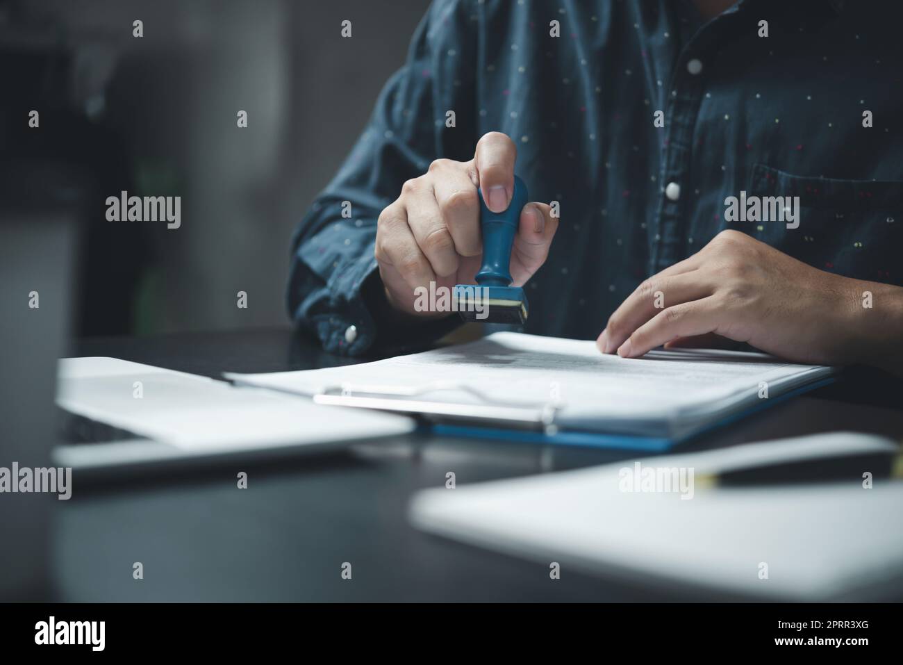 Signing approval record documents stamp confirmation occupation ...