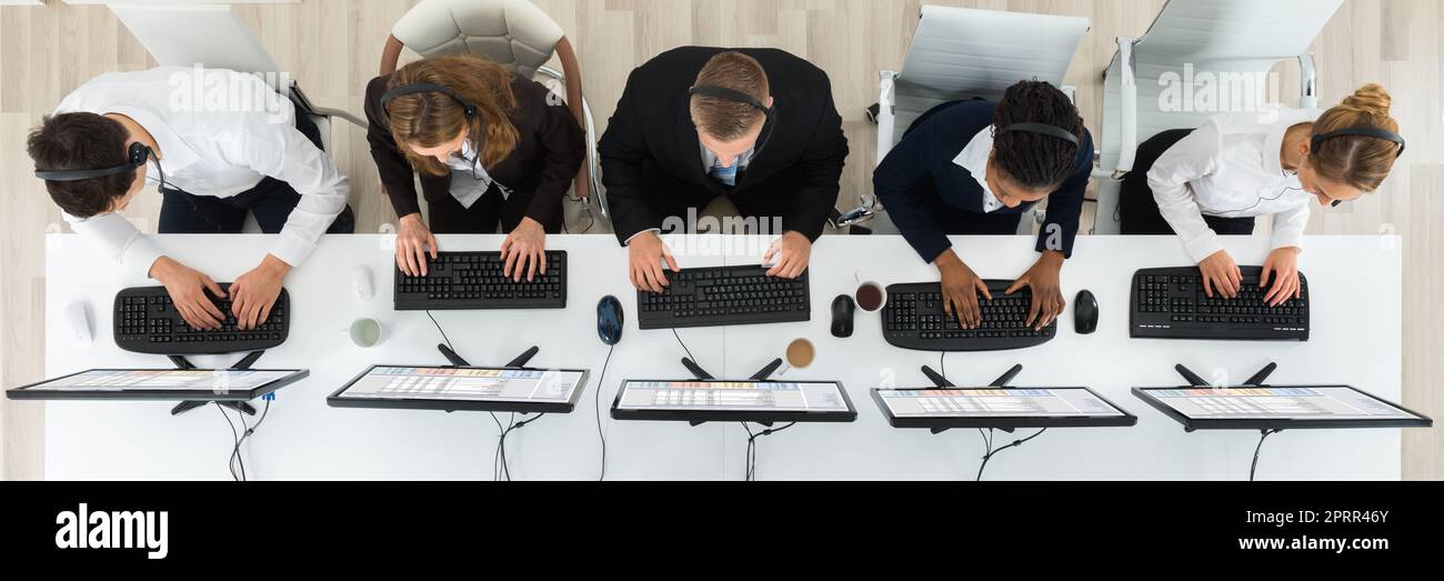 Customer Service Phone Call Contact In Office Stock Photo - Alamy