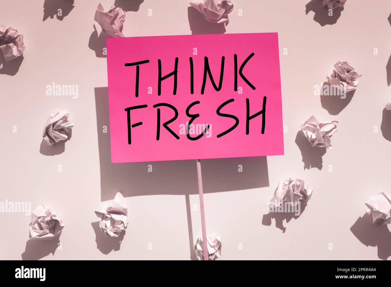 Handwriting text Think Fresh, Word Written on Business manufacturing ...