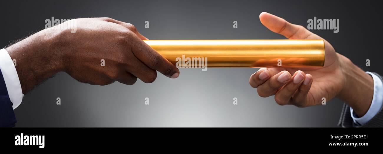 Relay Baton Pass And Handover. Job Race Passing Stock Photo - Alamy