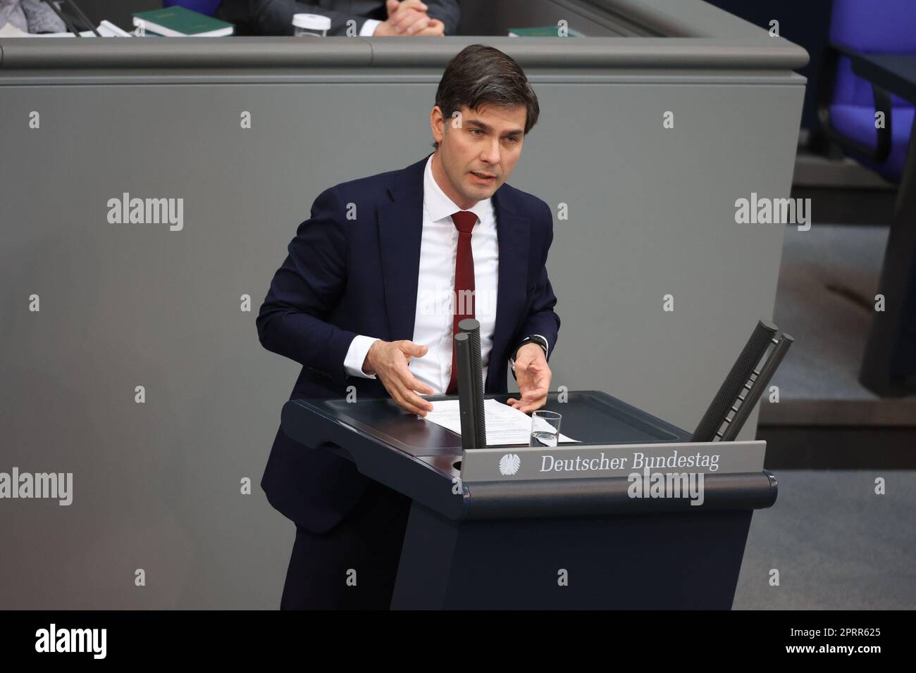 Berlin, Germany. 27th Apr, 2023. Mark Helfrich (CDU) speaks at the ...