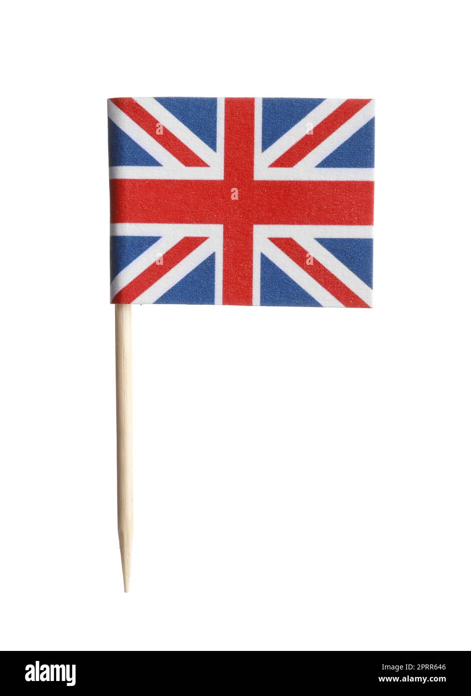 Small paper flag of United Kingdom isolated on white Stock Photo - Alamy