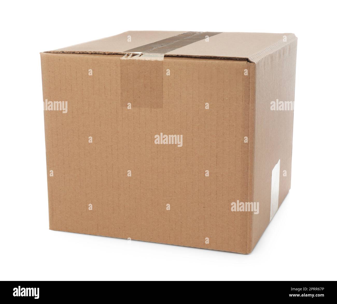 One closed cardboard box on white background Stock Photo - Alamy