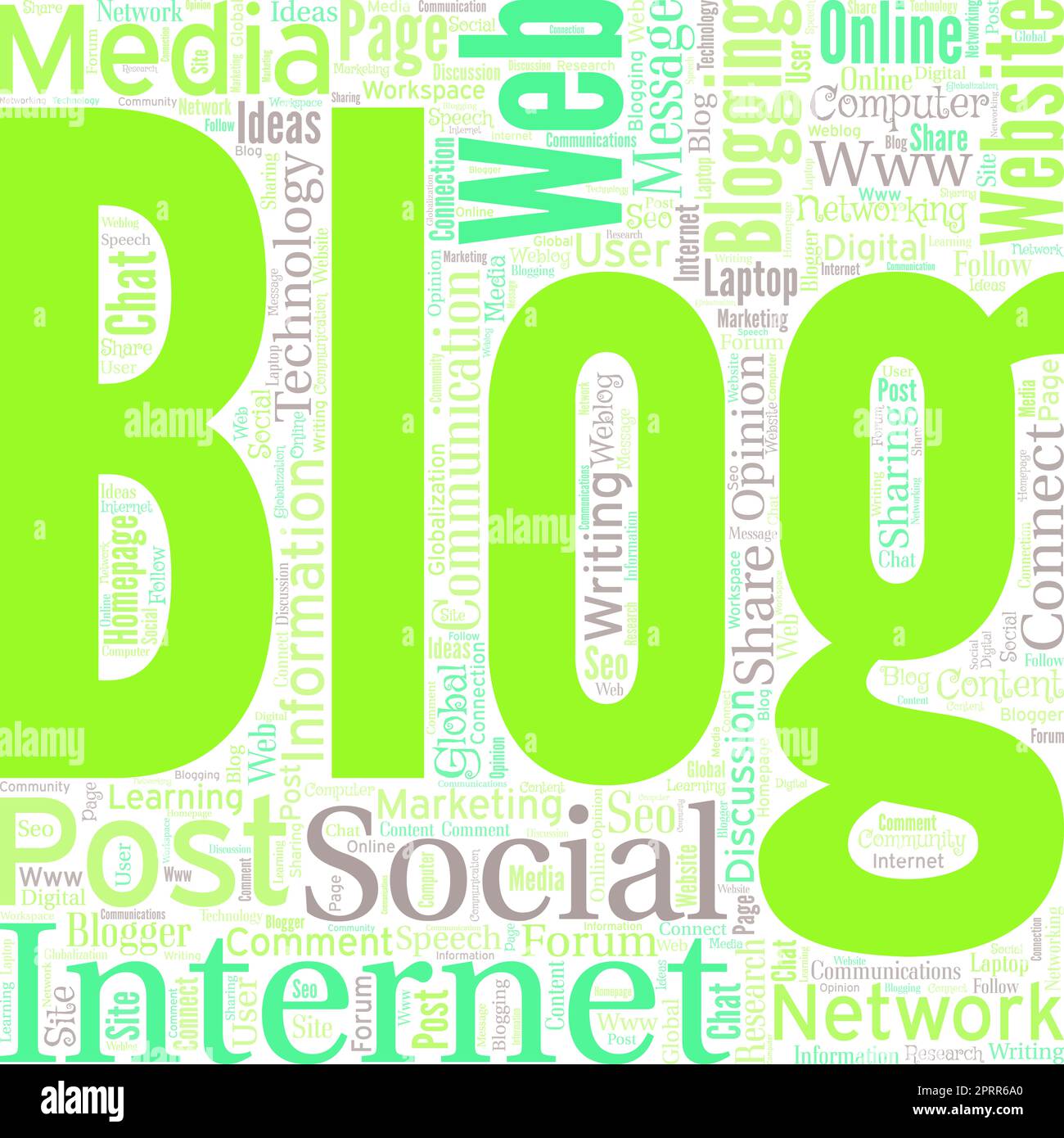 Big word cloud in the shape of square with word blog Stock Photo - Alamy