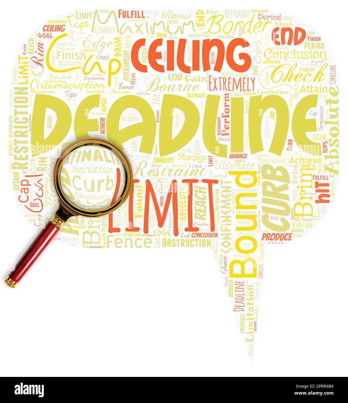 Big word cloud in the shape of dialog box with word deadline Stock ...