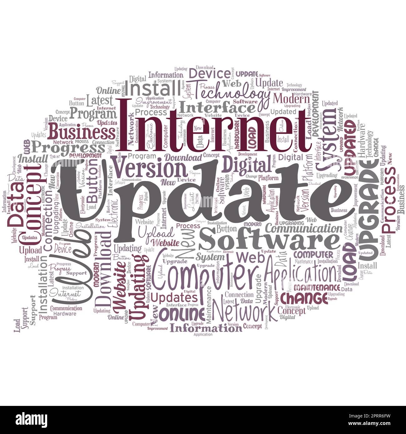 Big word cloud in the shape of speech bubble with word update Stock ...
