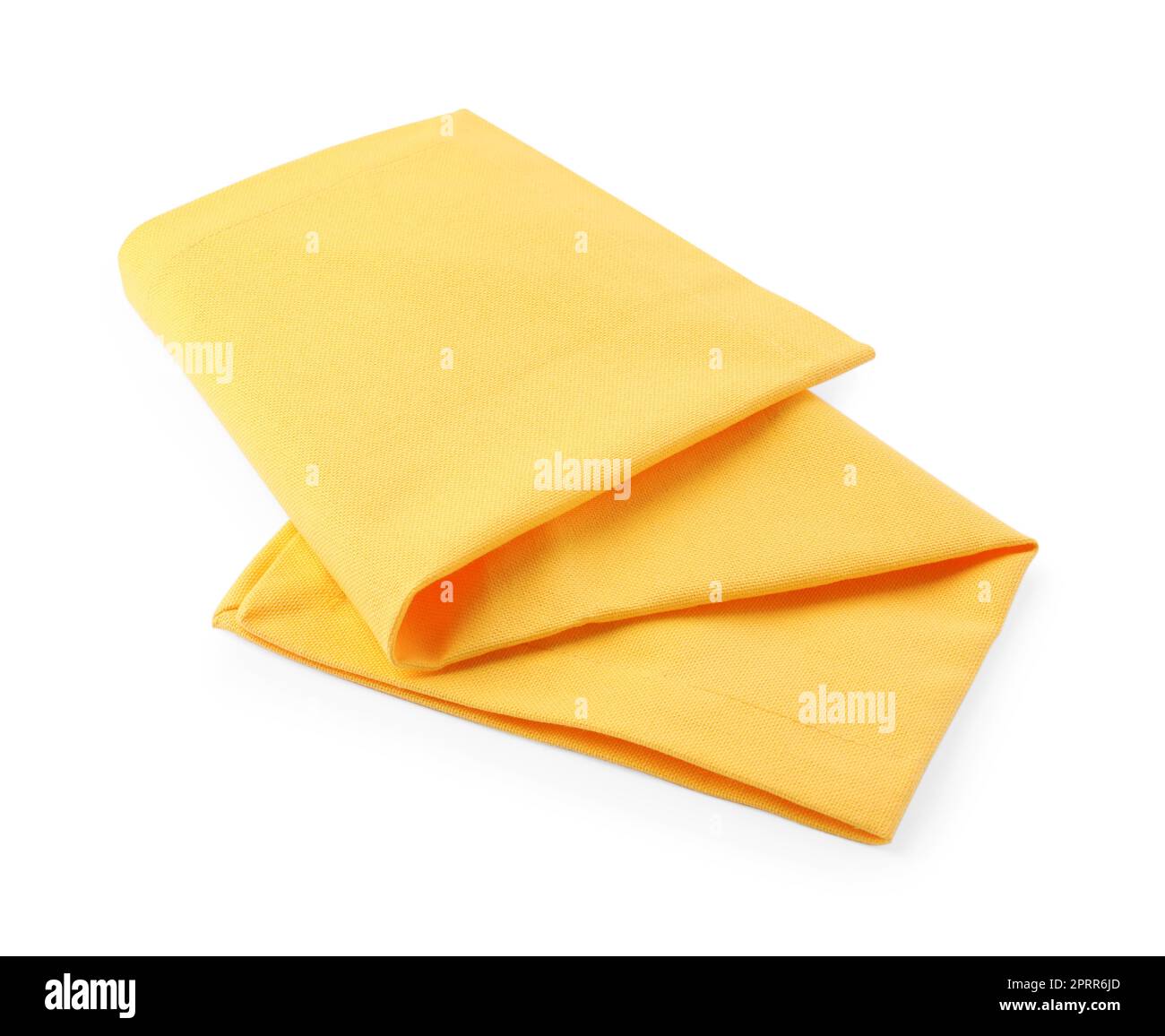 New clean yellow cloth napkin isolated on white Stock Photo - Alamy