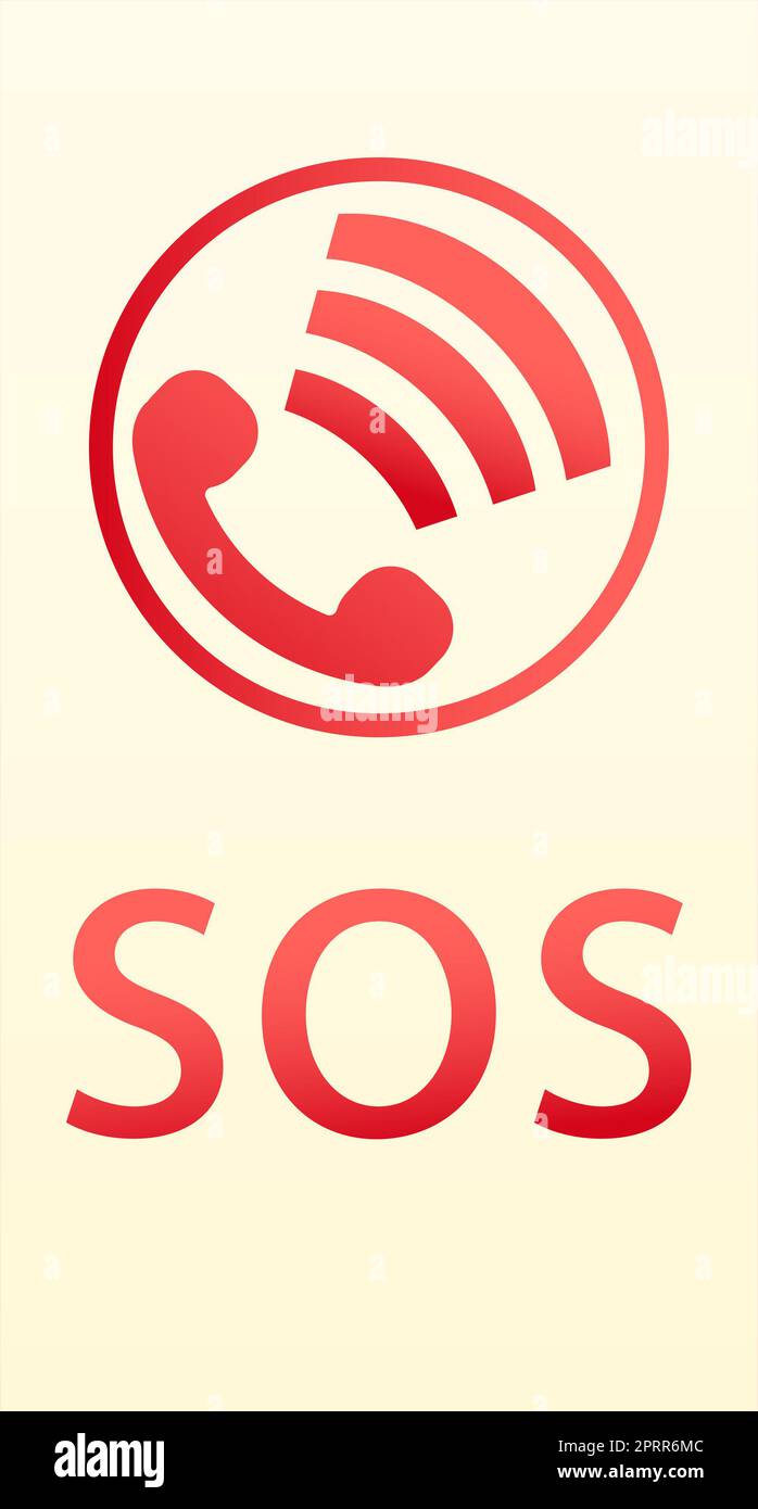 Emergency call SOS on smartphone screen, illustration Stock Photo - Alamy