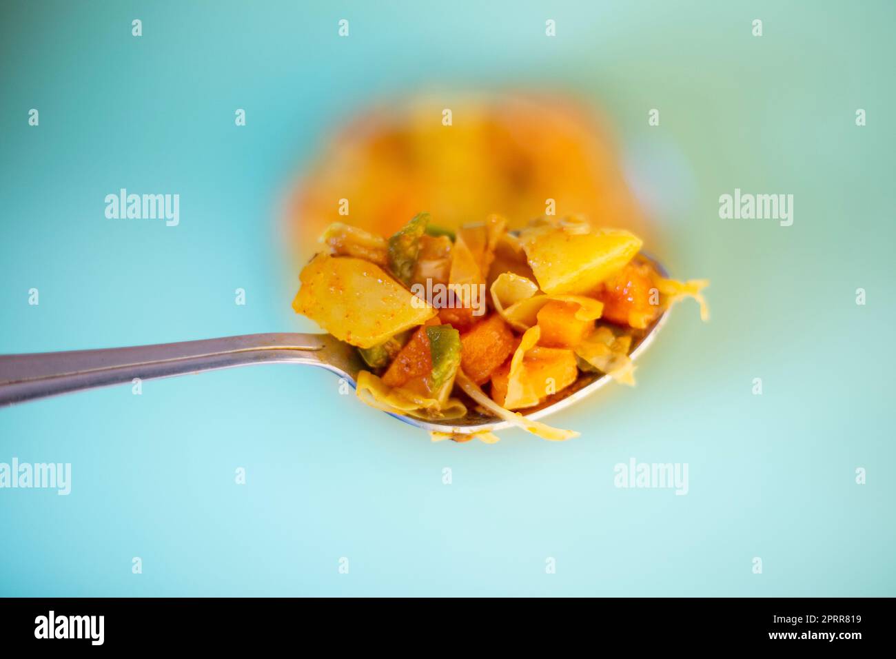 Fresh mixed vegetable Gravy sabzi made and spices, served in a bowl ...
