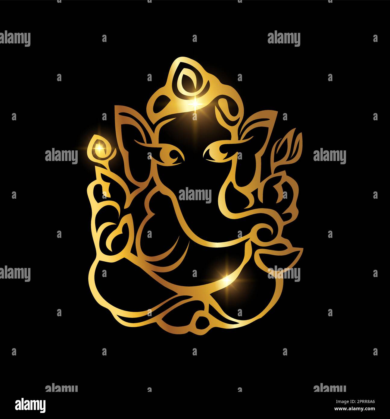 Golden Ganesh Puja. ganesh Chaturthi Sign Stock Vector Image & Art - Alamy