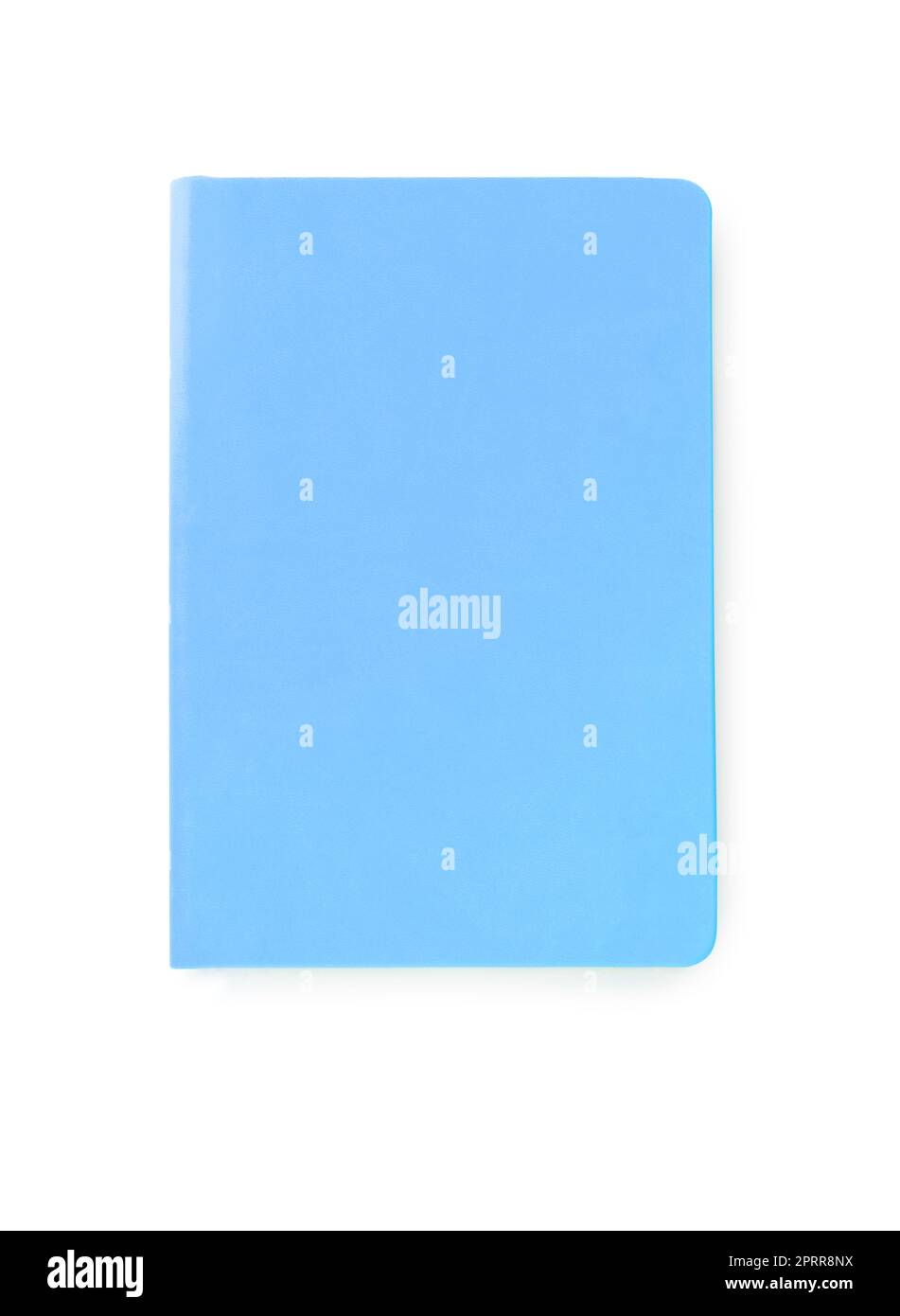 Light blue notebook isolated on white, top view Stock Photo - Alamy