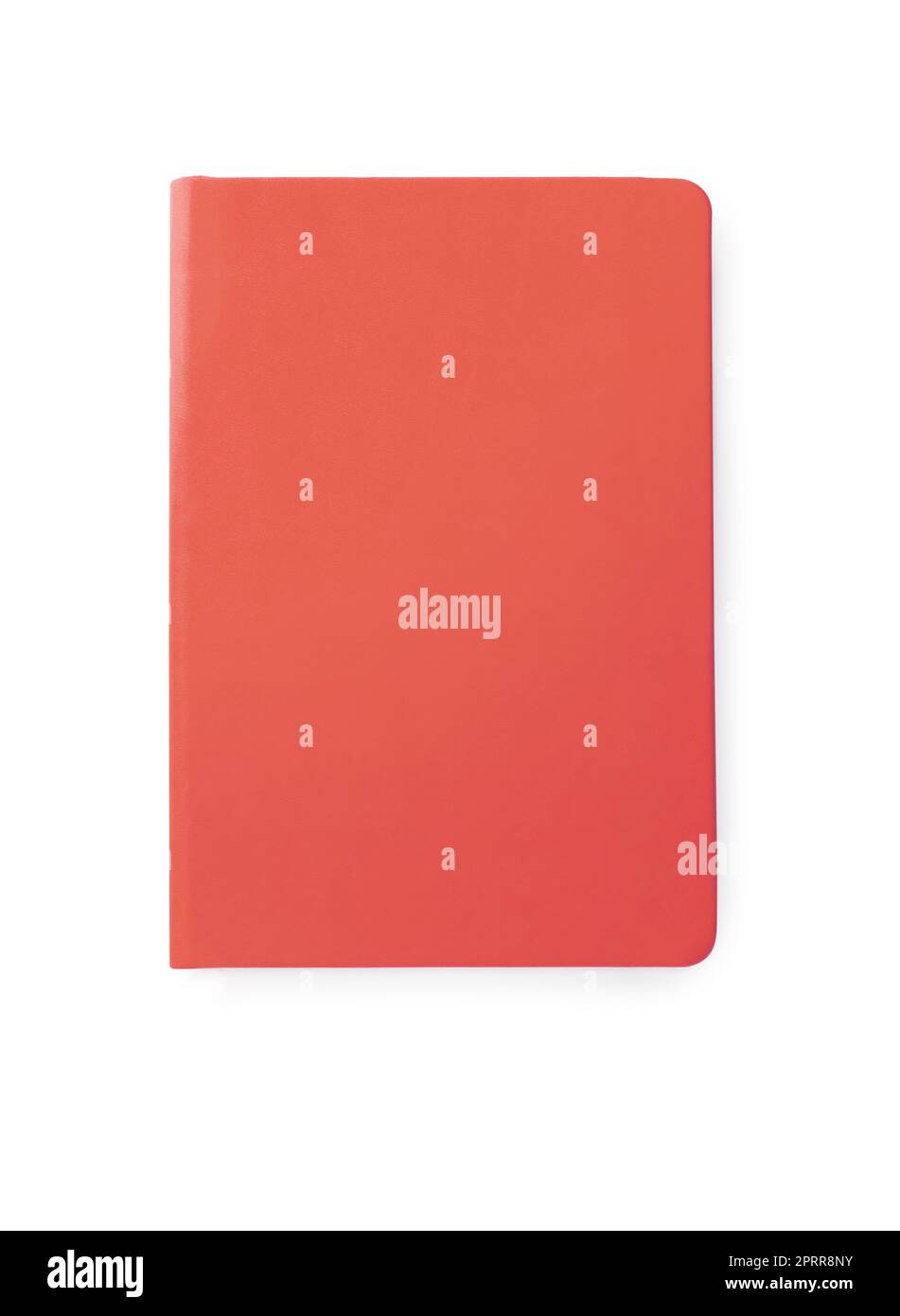 Red notebook isolated on white, top view Stock Photo - Alamy