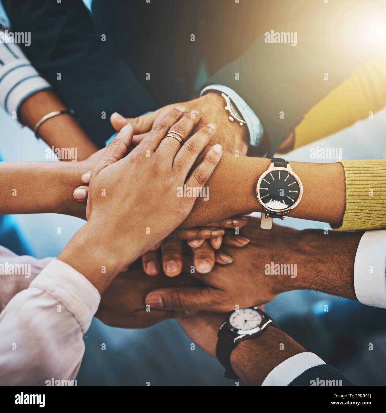 Only great things can be accomplished with teamwork. Closeup shot of an ...