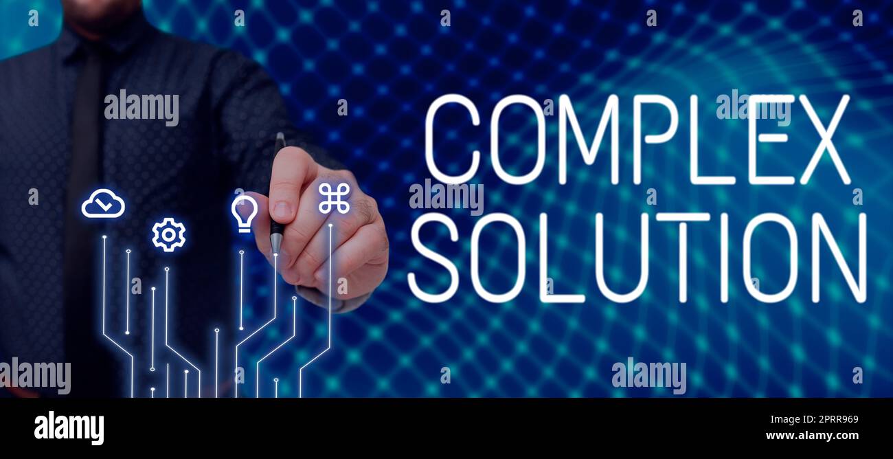 Inspiration showing sign Complex Solution, Word Written on computer ...