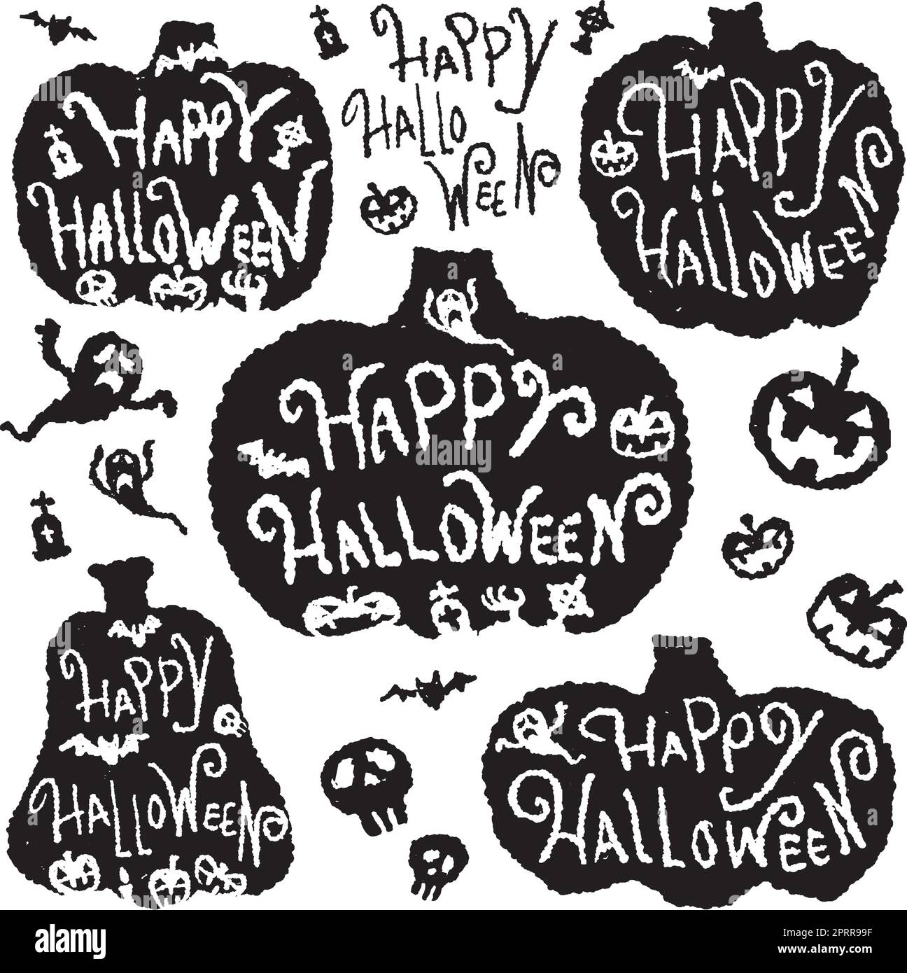 Hand Drawn Halloween Illustration Happy Halloween Jack O Lantern