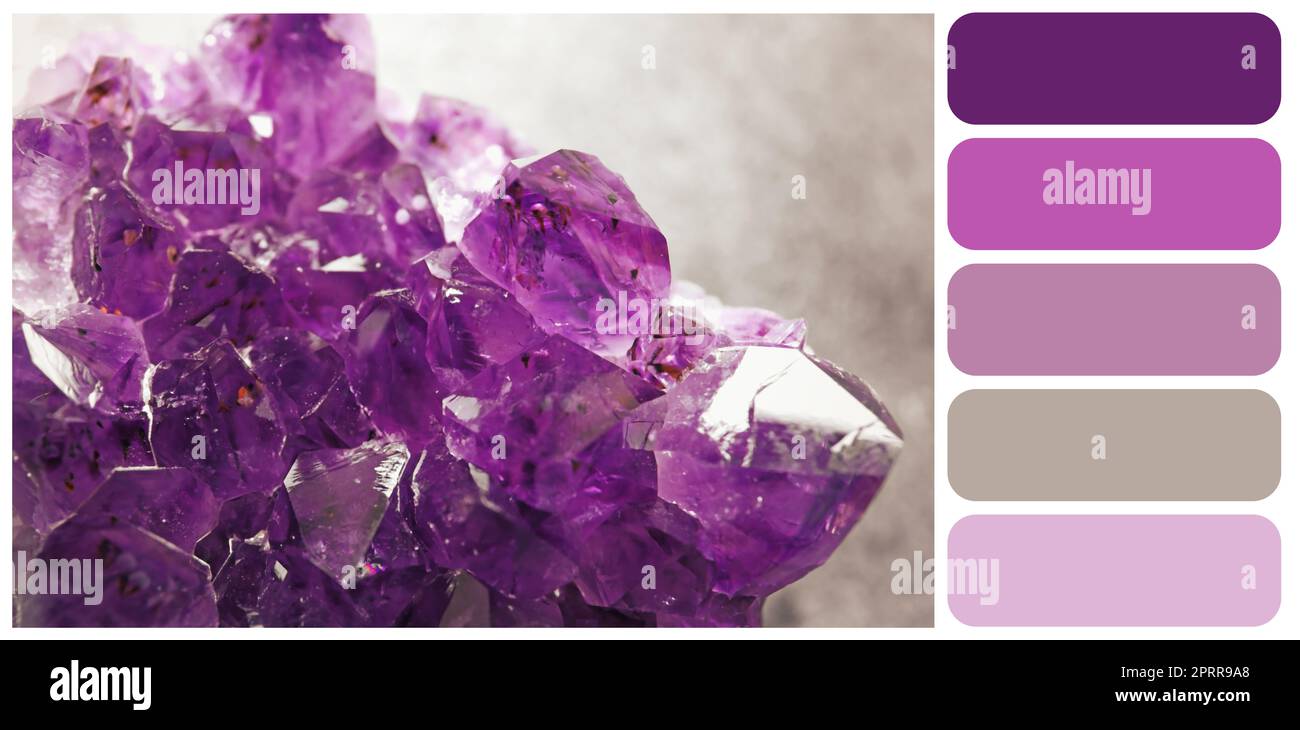 Color palette appropriate to photo of beautiful purple amethyst ...
