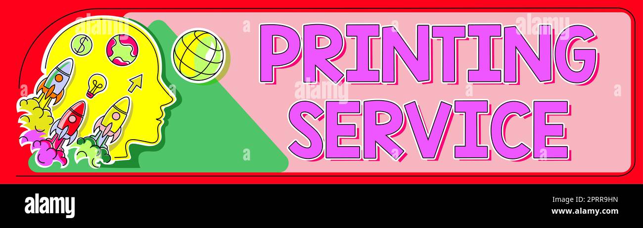 Conceptual caption Printing Service, Concept meaning conversion of raw ...