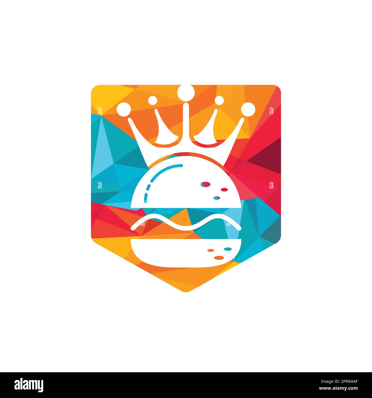 Burger king vector logo design. Burger with crown icon logo concept ...