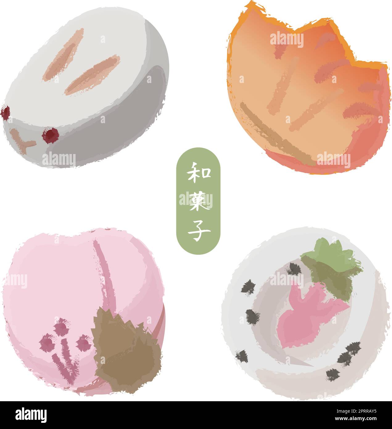 Japanese sweets desserts cakes Stock Vector Images - Alamy