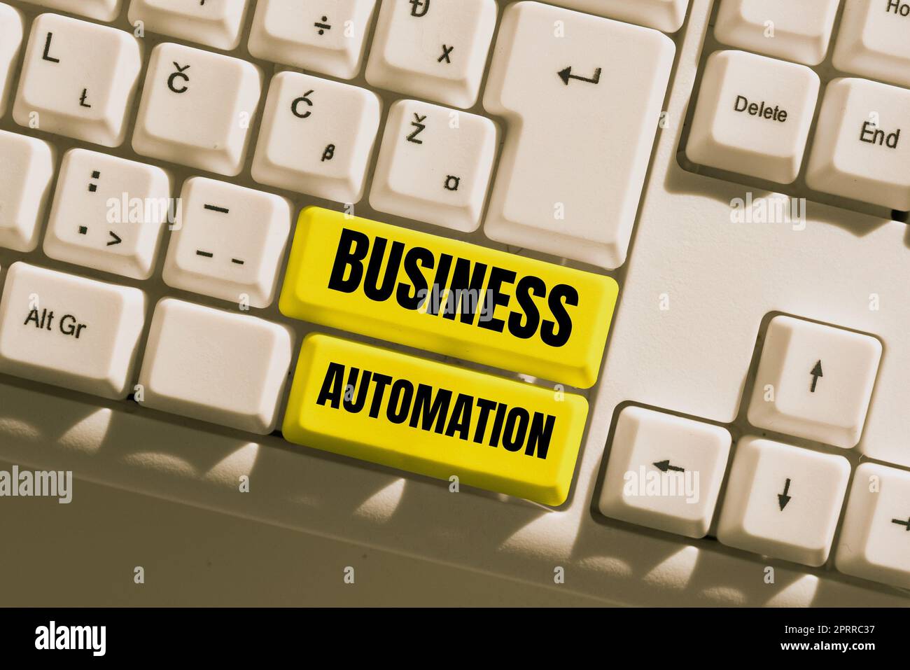 Hand writing sign Business Automation, Business approach Advanced ...