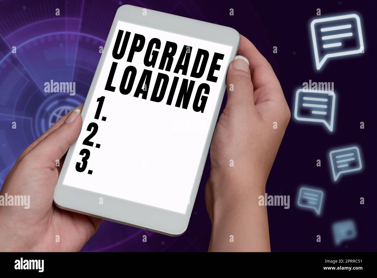 Text showing inspiration Upgrade Loading, Business approach advancement of applications to more ...