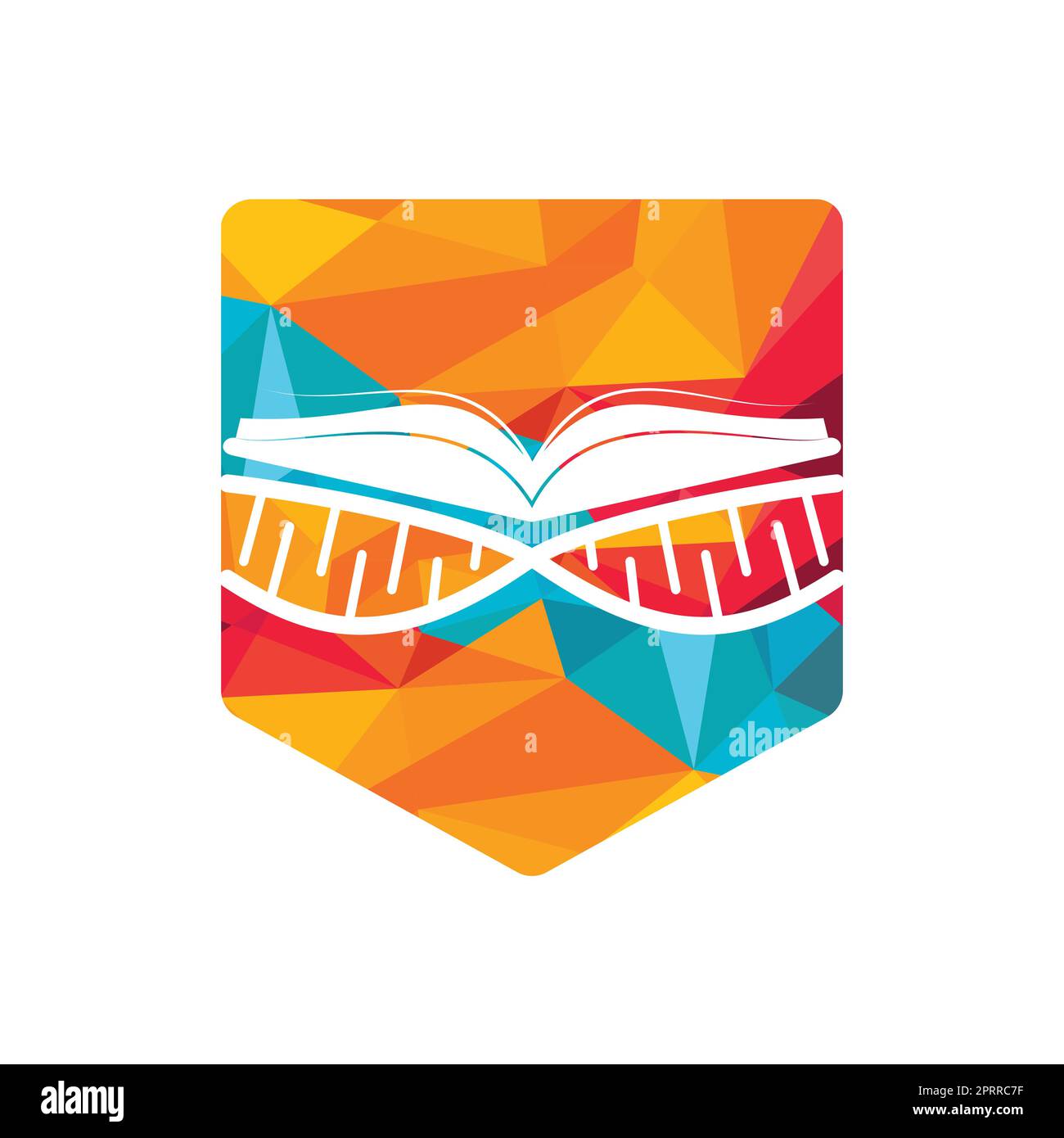 DNA book vector logo design. Genetical book vector logo template Stock ...