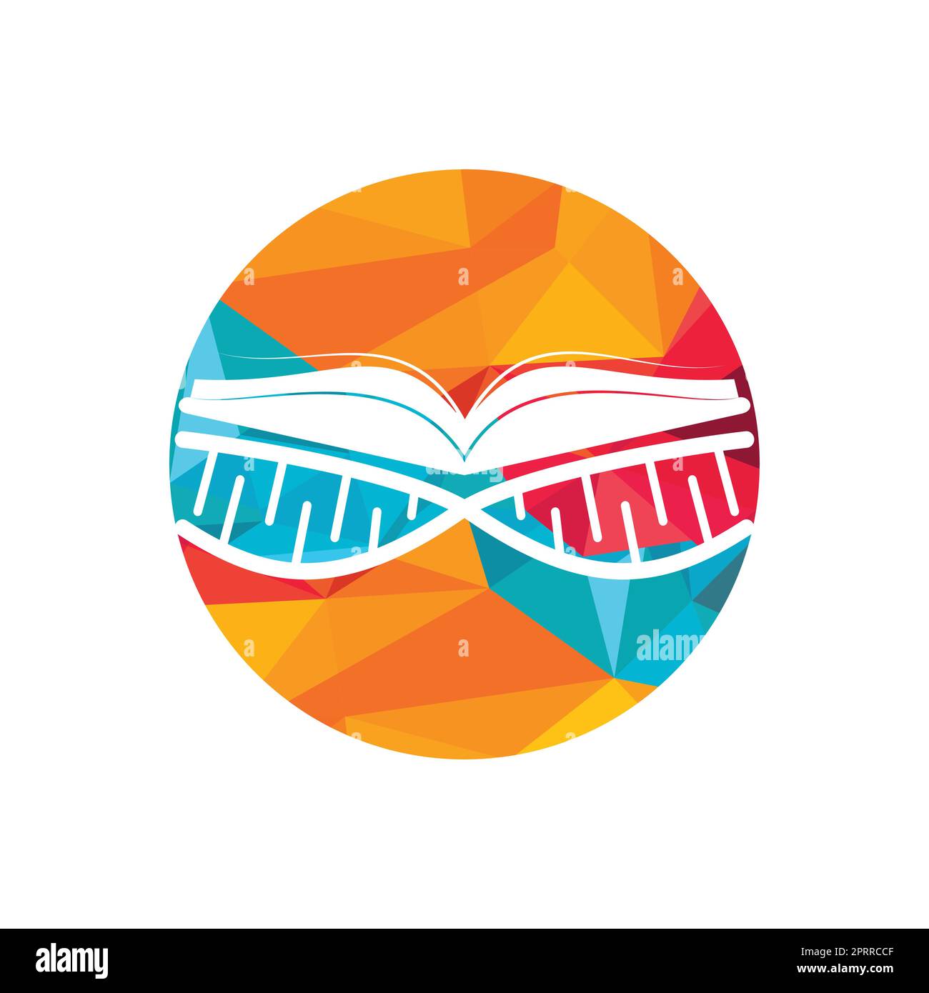 DNA book vector logo design. Genetical book vector logo template Stock ...